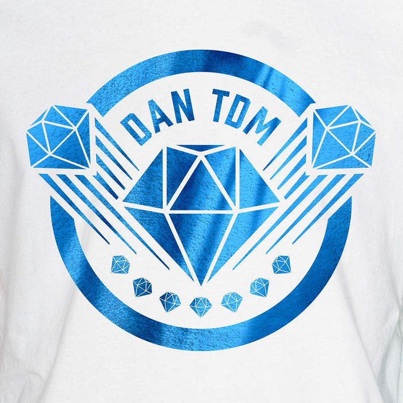 DanTDM White T-Shirt - Blue Foil - OFFICIAL STORE OF DANTDM