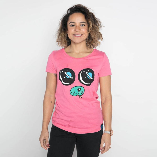 DanTDM Pink T-Shirt - Saturn Eyes Pug Face - OFFICIAL STORE OF DANTDM